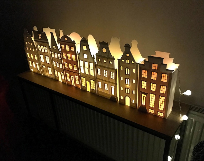 Christmas Houses, Advent Decor, Amsterdam-style Houses, Vector ...