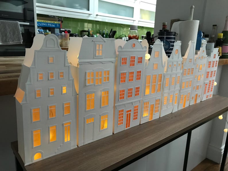 Christmas Houses, Advent Decor, Amsterdam-style Houses, Vector ...