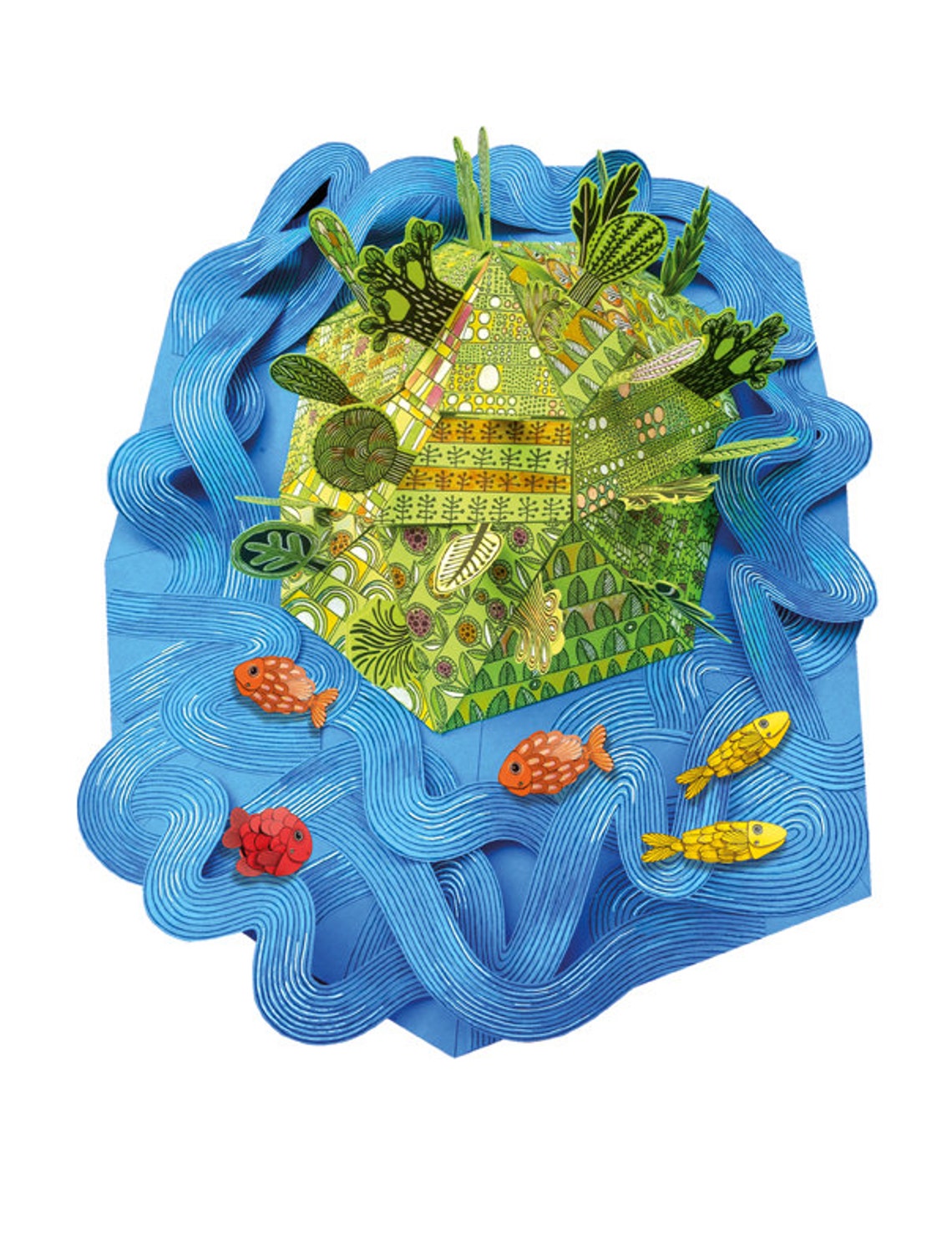 Island paper craft activity kit child's room | Etsy