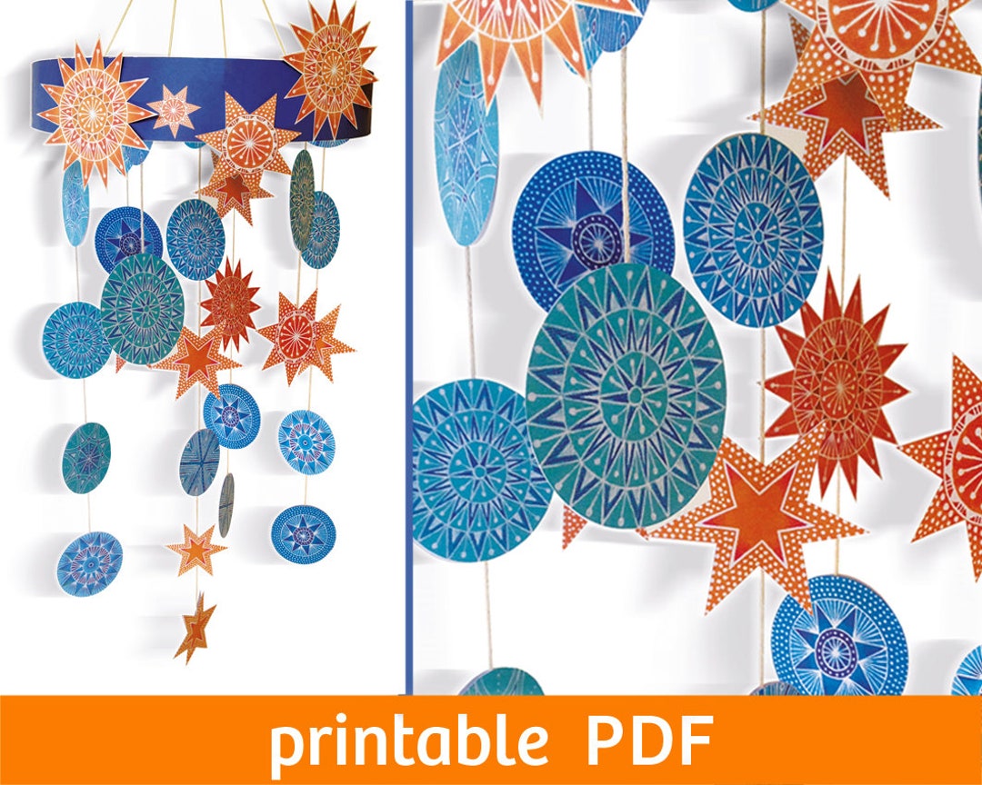 Christmas Mood Hanging Decor, Printable Pdf, DIY Papercraft, Digital ...