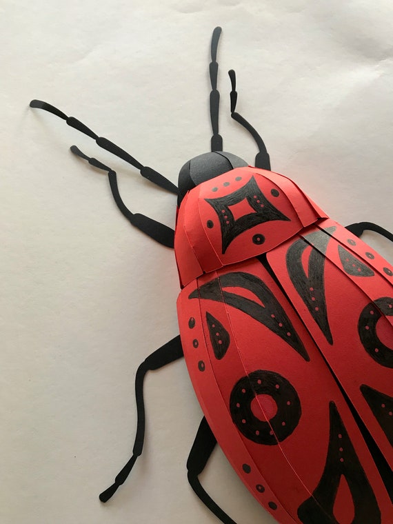 Papercraft Beetle Side View
