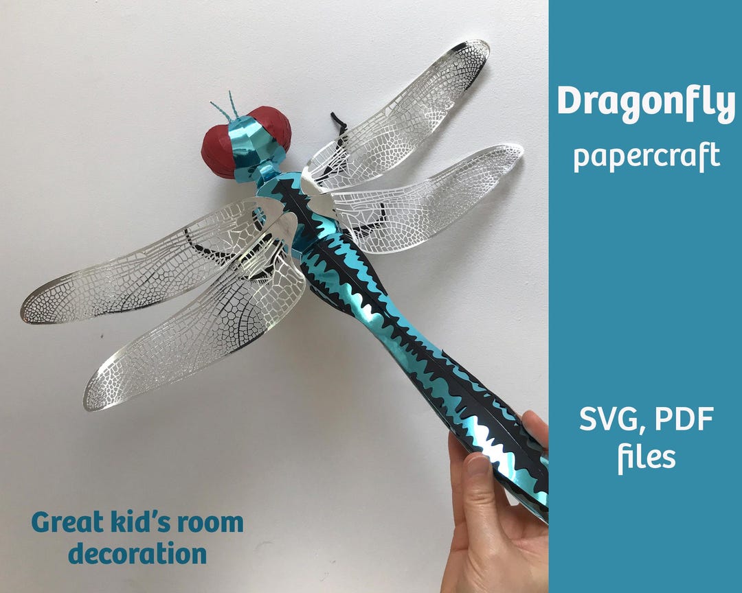 Dragonfly 3D Paper Craft, SVG Files for Cricut Users, PDF Files, DIY ...