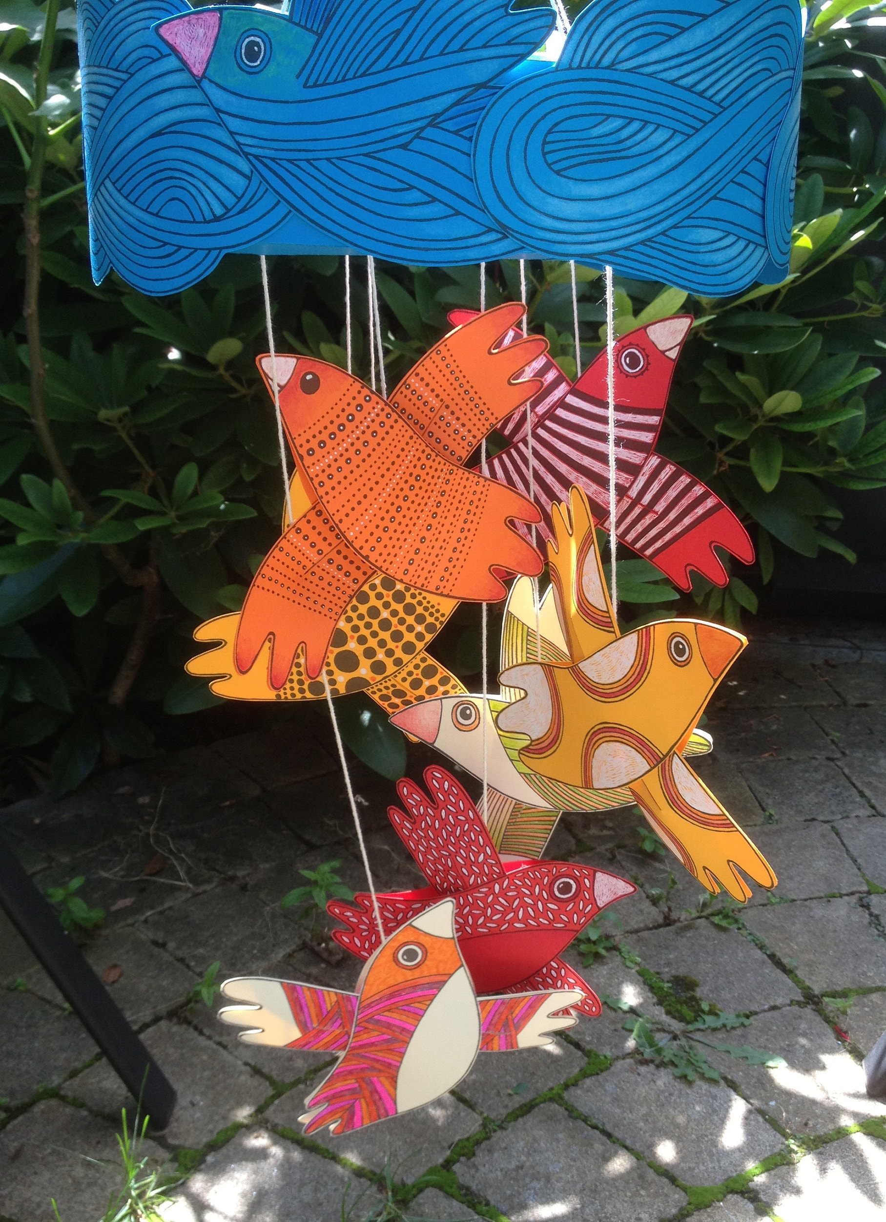 Birds Hanging Mobile, Printable PDF, DIY Papercraft, Kids' Room Decor ...