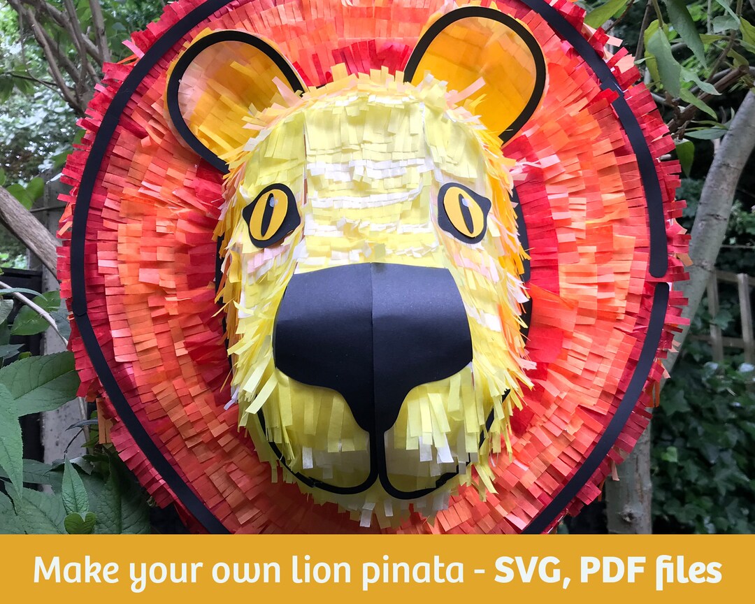 Lion PINATA - Paper Craft Activity, SVG File for Cricut, 3D Vector ...