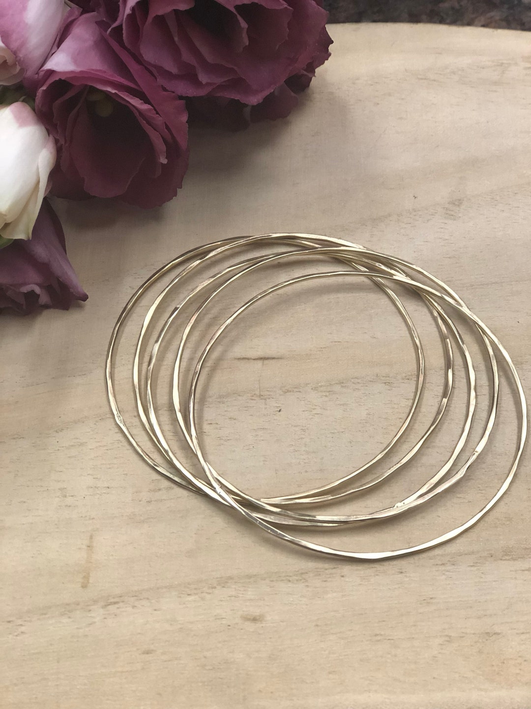 Thin Gold Stackablle Bangles, Gold Bangles, Gold Bracelet, Stackable ...