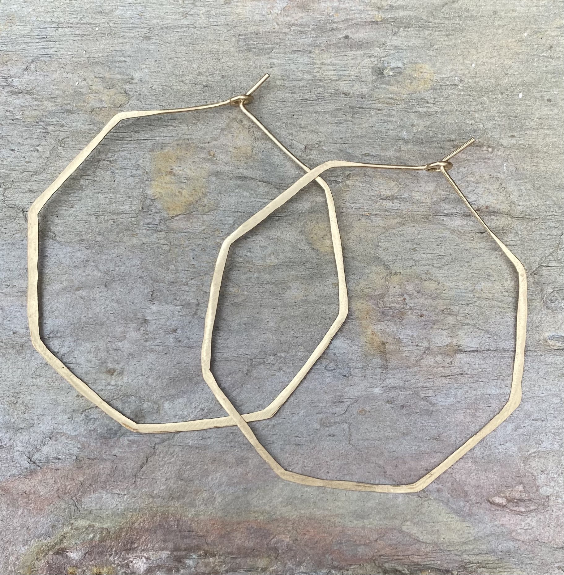 Octagon Hoop Earrings in Sterling Silver or 14 K Gold Filled | Etsy