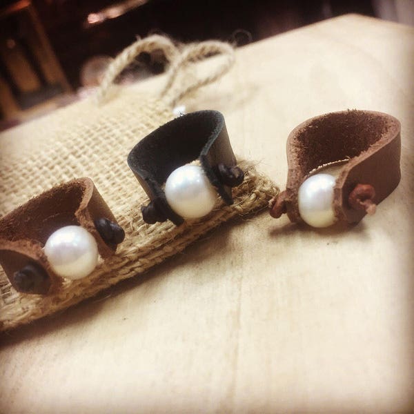 Leather Ring - Etsy