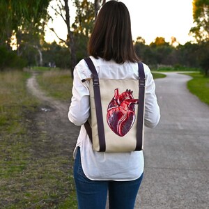 Anatomical Heart Embroidered Backpack Handmade Backpack Free - Etsy