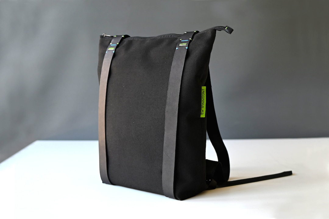 Large Black Backpack - Minimal Design, Durable and Stylish, Handcrafted ...