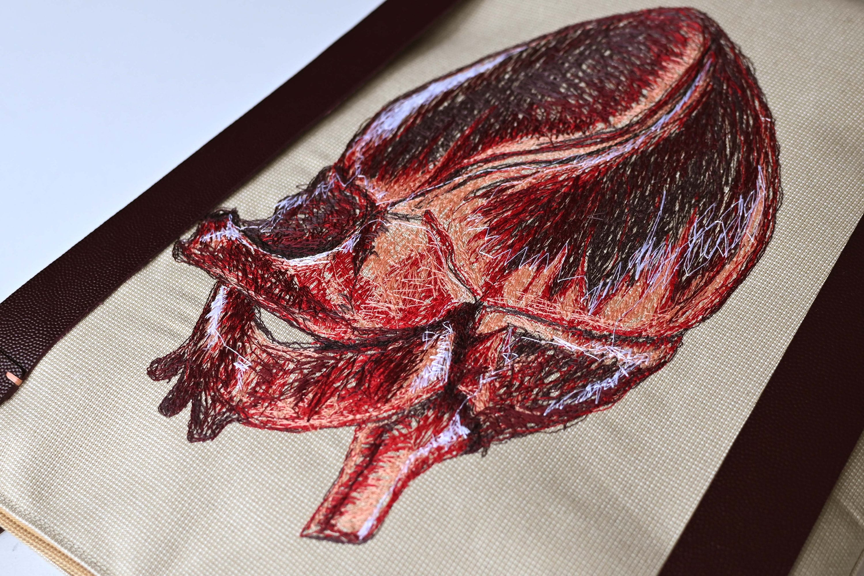 Anatomical Heart Embroidered Backpack Handmade Backpack Free - Etsy