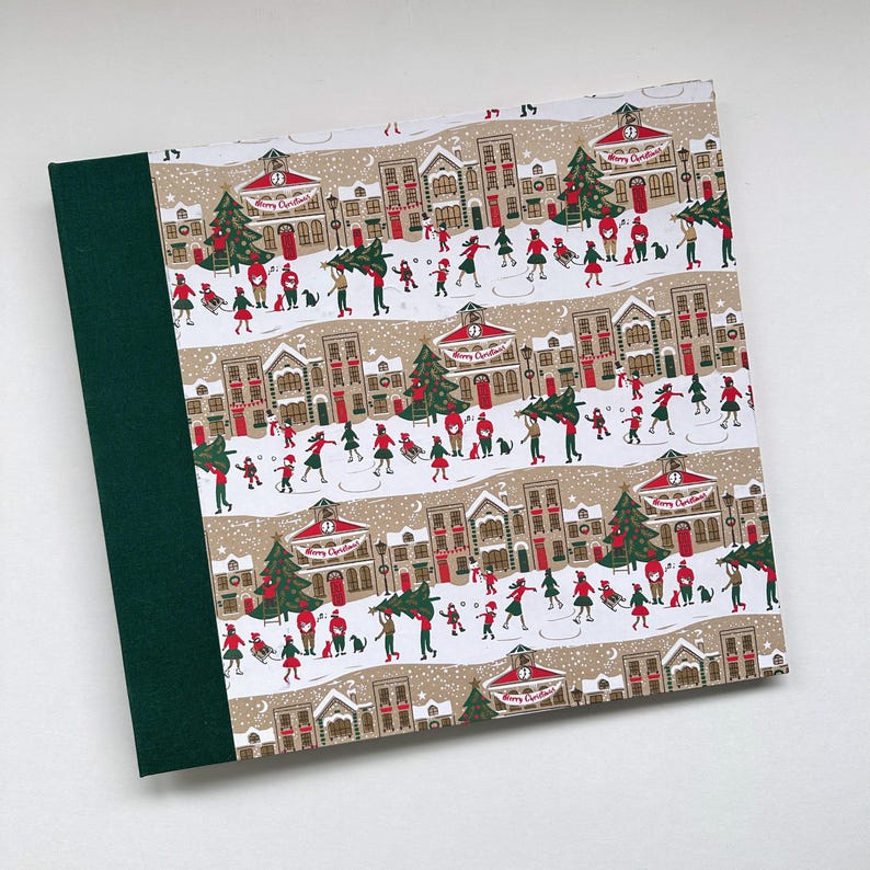 Handmade Expandable 12x12 Scrapbook With Christmas Village Decoration ...