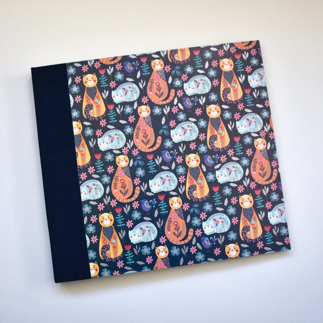 Handmade Expandable 12x12 Scrapbook With Colorful Cats on Cover - Etsy