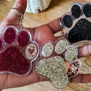 Dog Paw Keychain & Optional Matching Dog Bone Tag Dog Mom Gifts ...