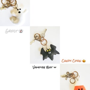Halloween Keychains - Vampire Bat - Ghost - Candy Corn - Black Cat ...