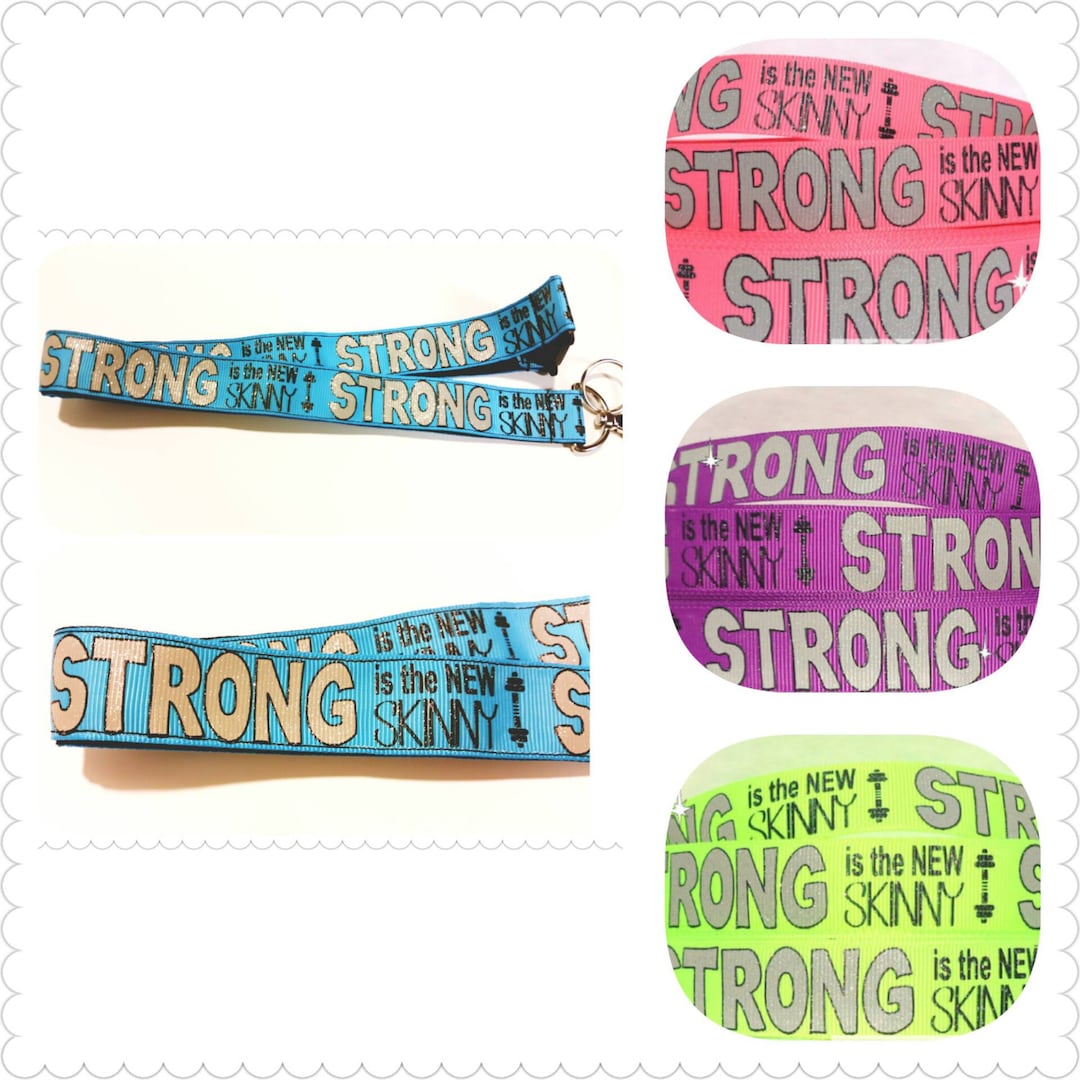Fitness Lanyard Fitness Keychain Strong is the New Skinny Gift for Her ...