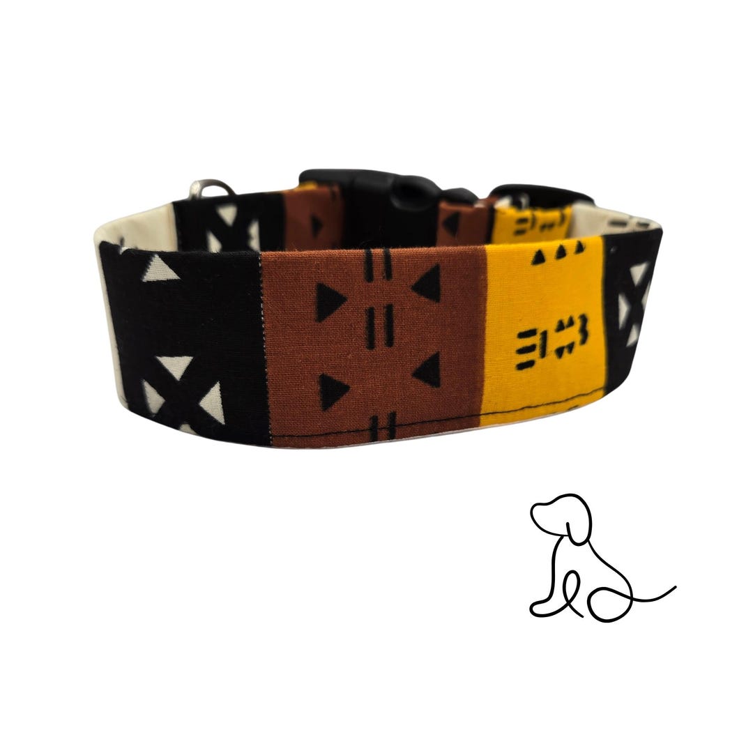 Rusty Brown and Marigold Mud Cloth Dog Collar or Bow Tie - Etsy