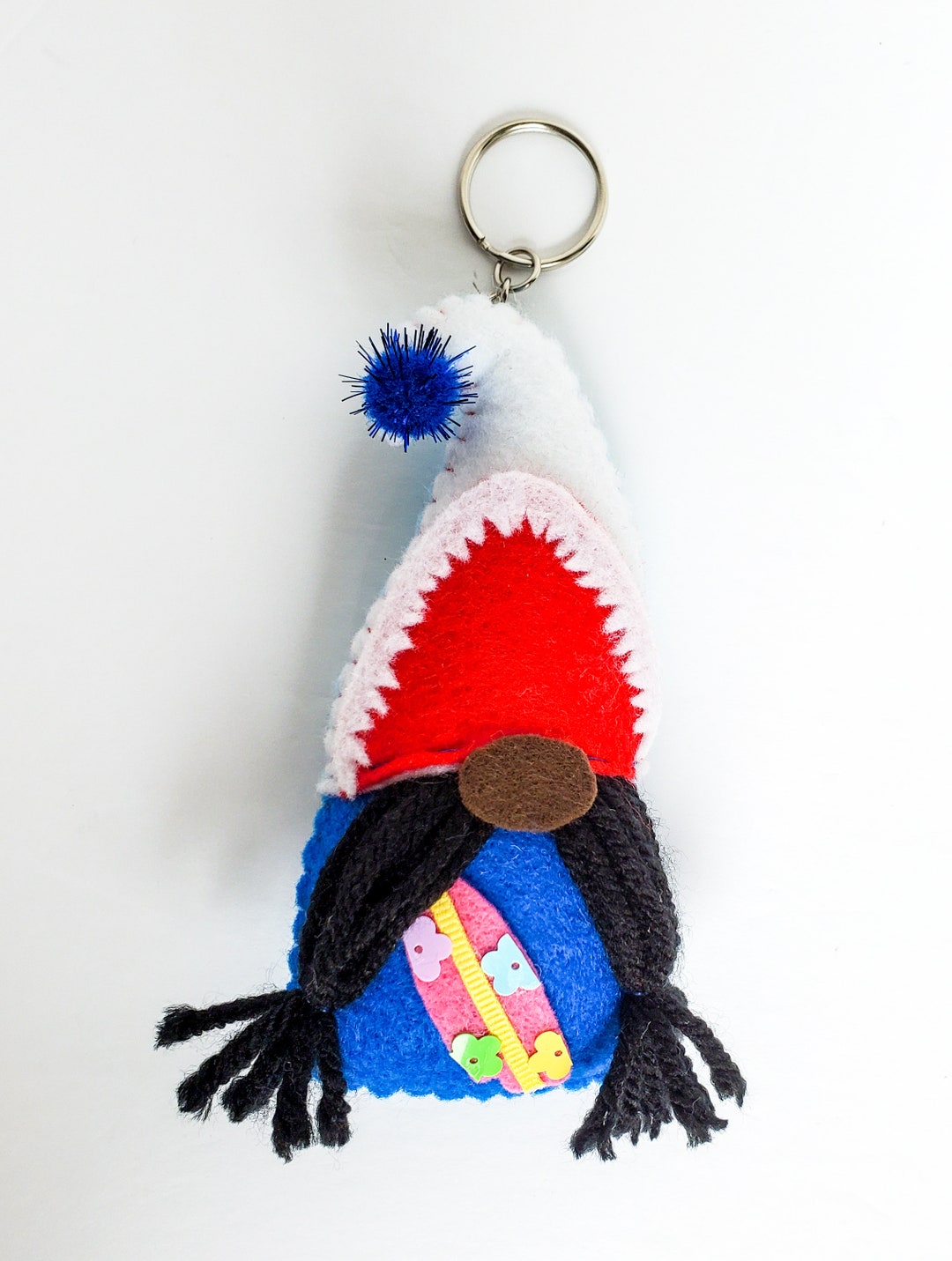 Animal Themed Gnome Felt Keychains – Giraffe, Tiger, Shark, Penguin ...
