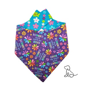Color the World With Kindness Dog Collar Ensemble - Reversible Bandana ...