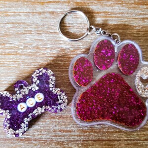 Dog Paw Keychain & Optional Matching Dog Bone Tag Dog Mom Gifts ...