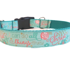 Christian Dog of Faith Collar I Can Do All Things Thru - Etsy