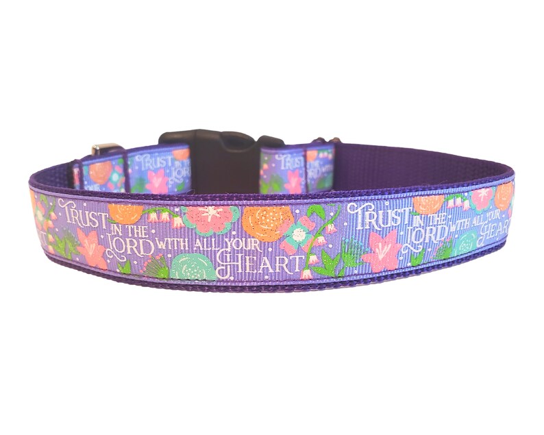 Christian Themed Dog Collar Trust in the Lord With All Your - Etsy