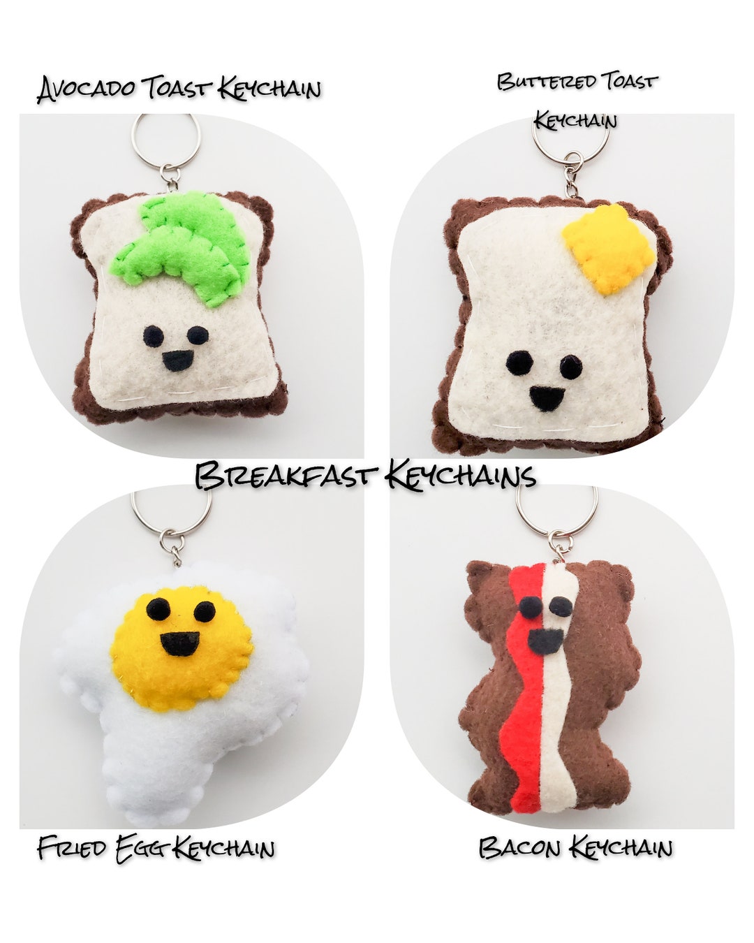 Breakfast Themed Felt Keychains - Etsy