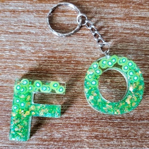 Fruit Themed Resin Letter Keychains - Assorted Colors - Personalized ...
