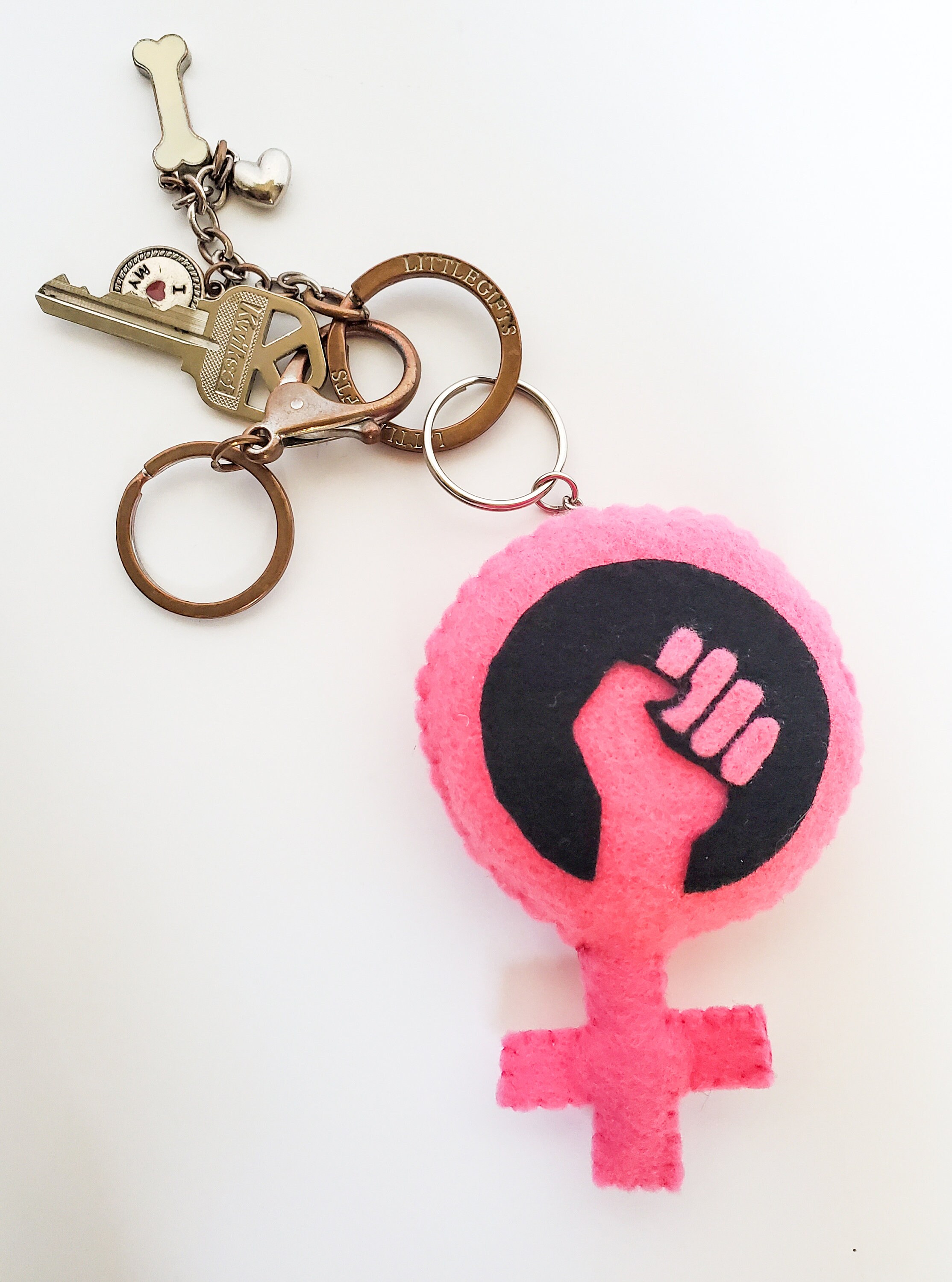 Girl Power Fist Felt Keychain Female Empowerment - Etsy