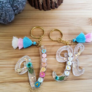Personalized Floral Letter Keychains - Gift for Her - Mother's Day Gift ...