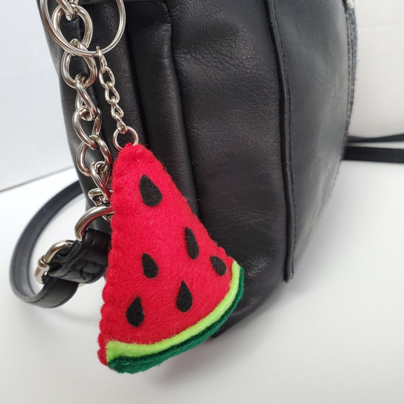 Food Themed Felt Keychains Hotdog Watermelon Kiwi - Etsy