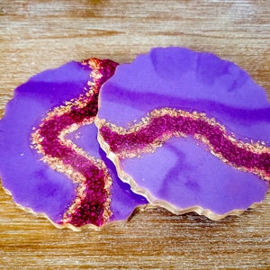 Geode Fault Line Resin Coasters - Large Coasters - Etsy