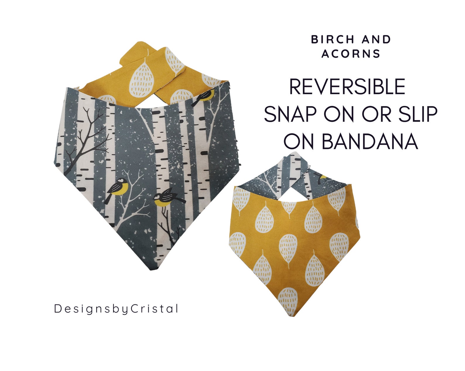 Snow Birch Trees and Woodland Nuts Themed Reversible Dog - Etsy