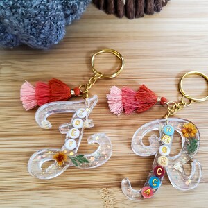 Personalized Floral Letter Keychains - Gift for Her - Mother's Day Gift ...
