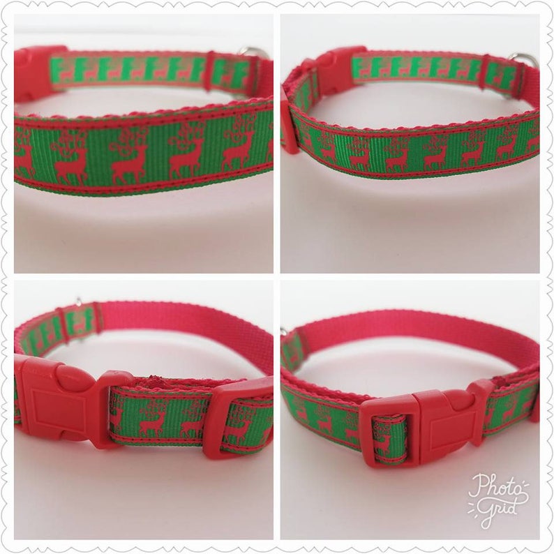 Santa mini dog collar Reindeer mini dog collar Christmas | Etsy