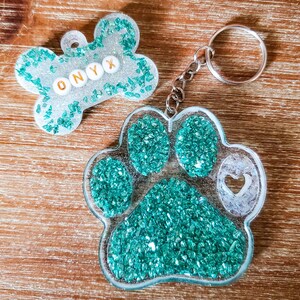Dog Paw Keychain & Optional Matching Dog Bone Tag Dog Mom Gifts ...
