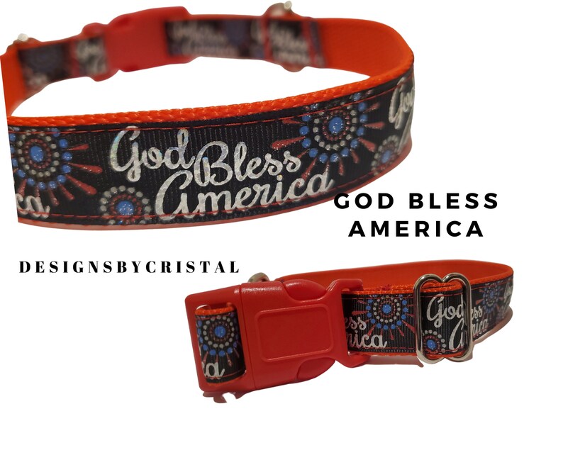 God Bless America Dog Collar - Etsy