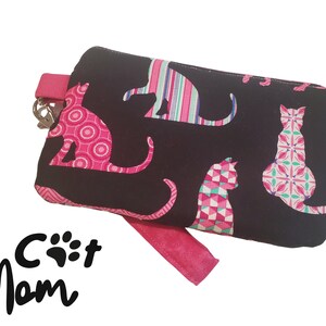Patterned Pink Cats Tote Bag With a Matching Zipper Pouch - Etsy