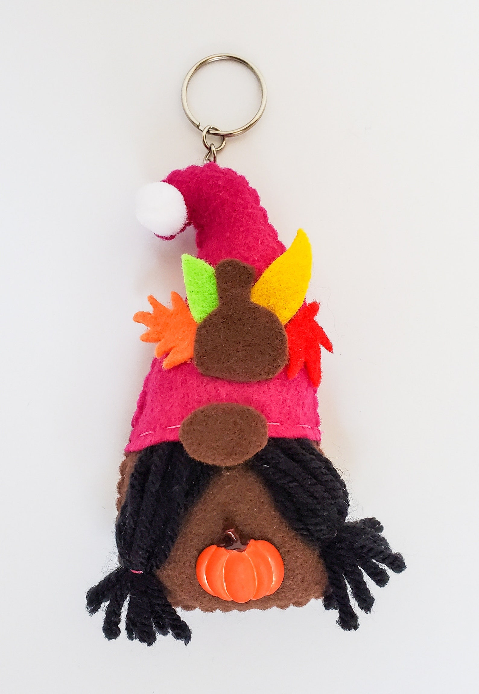 Turkey Hat Gnome Keychains in Green Fuchsia Beige Orange - Etsy