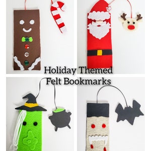 Holiday Themed Felt Bookmarks - Halloween & Christmas - Etsy