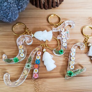 Personalized Floral Letter Keychains - Gift for Her - Mother's Day Gift ...