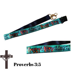 Christian Themed Lanyards - Scripture Lanyard Psalm 23 - Proverbs 3:5 ...