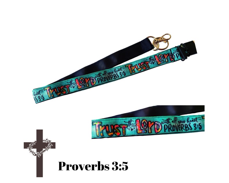 Christian Themed Lanyards - Scripture Lanyard Psalm 23 - Proverbs 3:5 ...