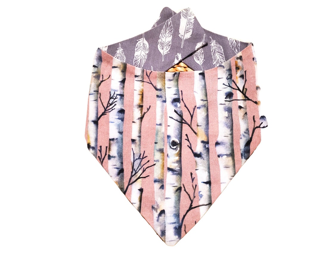 Pink Birch Reversible Snap on or Slip on Cat or Dog Bandana - Etsy