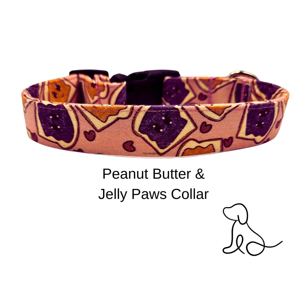 Peanut Butter and Jelly Paws - Pink Dog Collar or Bow Tie - Etsy
