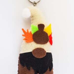 Turkey Hat Gnome Keychains in Green, Fuchsia, Beige, Orange - Etsy