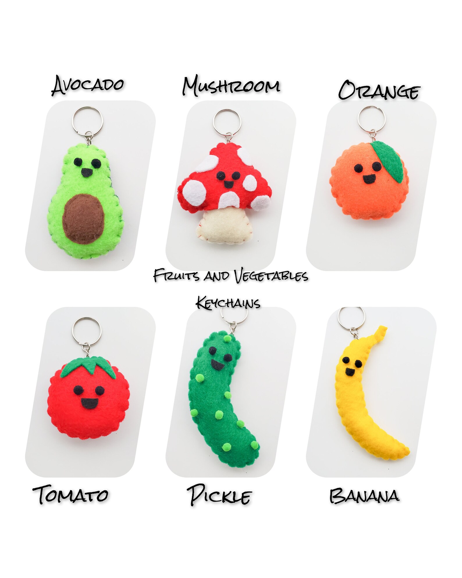 Felt Food Keychains Fruit and Vegetable S'mores - Etsy