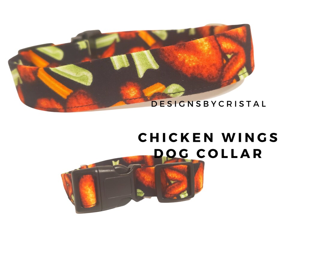 Chicken Wing Dog Collar – Funny Foodie Dog Collar – Adjustable Pet ...
