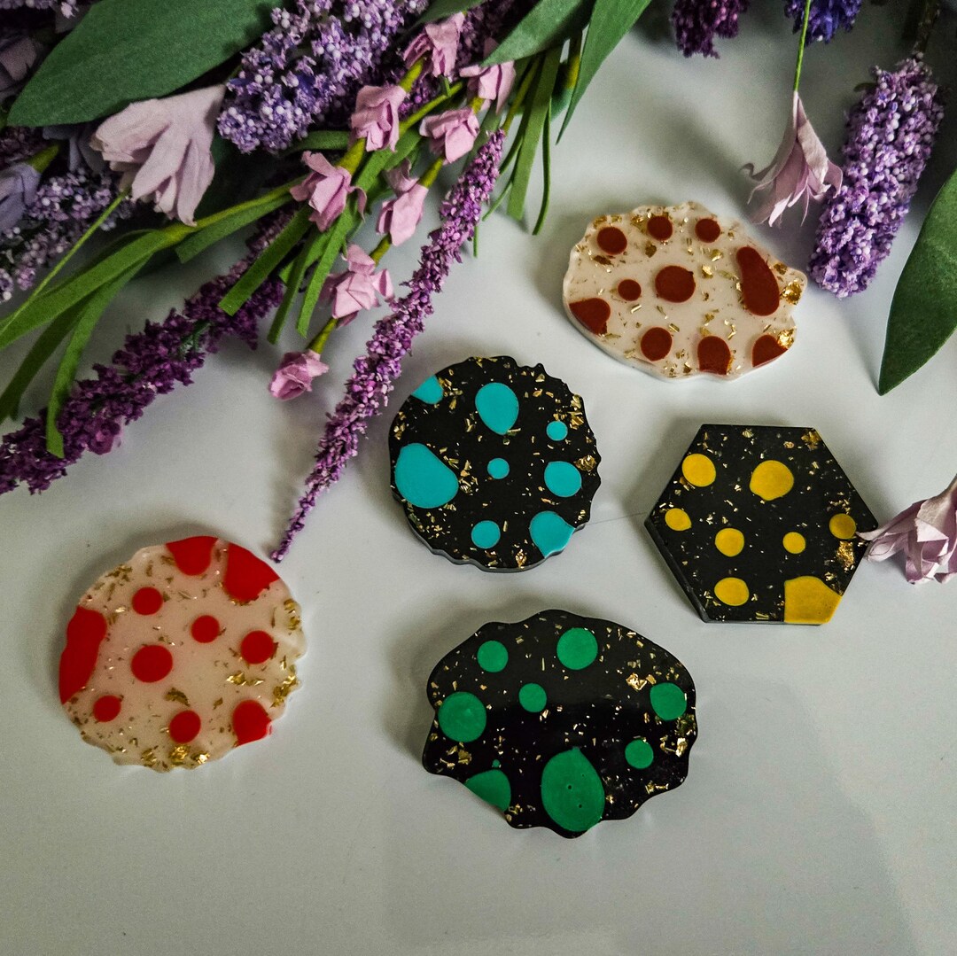 Paint Drop Resin Magnets – Set of 5 – Colorful Kitchen & Office Decor ...