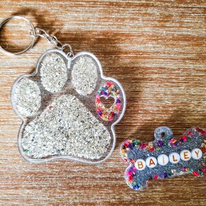 Dog Paw Keychain & Optional Matching Dog Bone Tag Dog Mom Gifts ...
