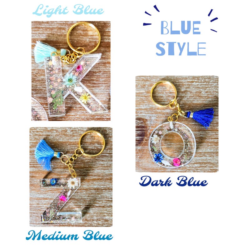 Floral Initial Resin Keychains - Etsy